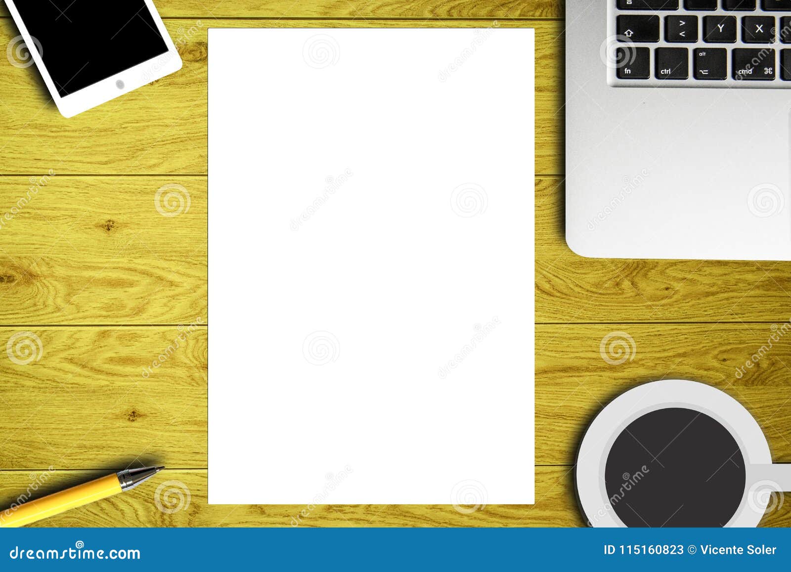 Office Documents and Blank Sheet To Write Stock Image - Image of ...