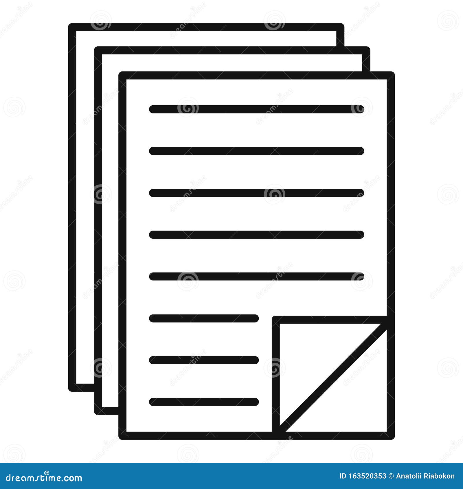 Office Documents Icon, Outline Style Stock Vector - Illustration of ...