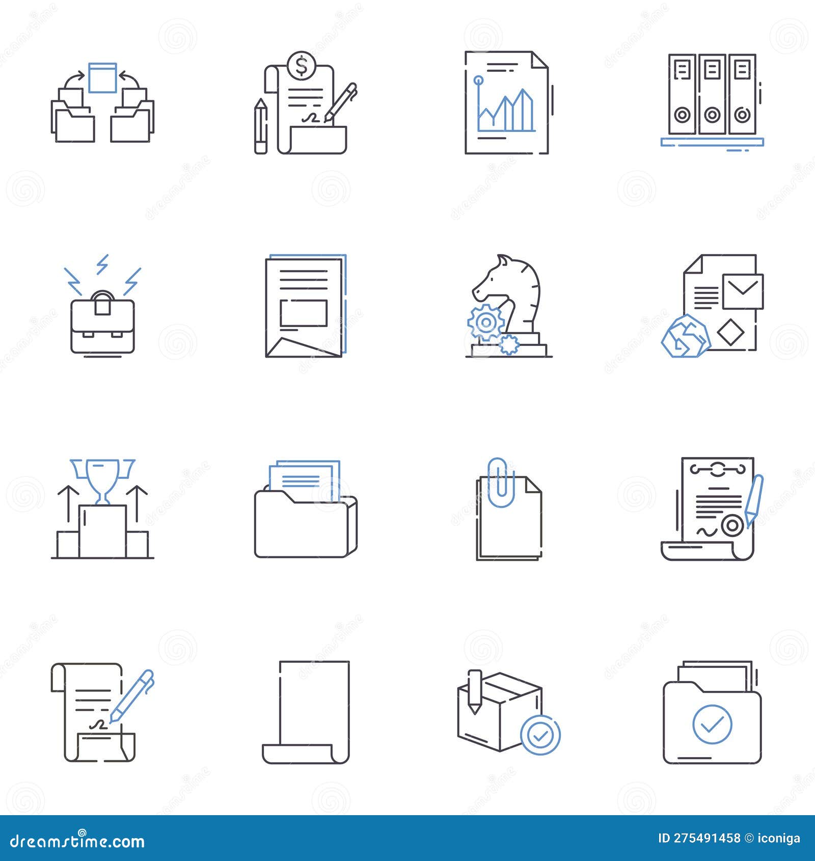 Office Documents Line Icons Collection. Word, Excel, PowerPoint, PDF ...