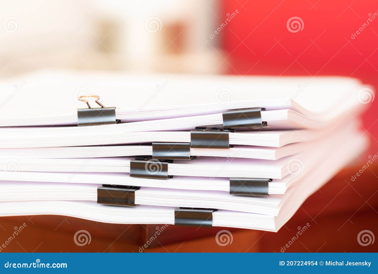 Office Paper Documents with Paper Clips Stock Photo - Image of cabinet ...