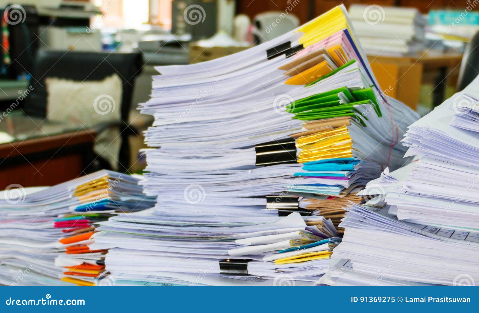 Office documents on table stock image. Image of folders - 91369275
