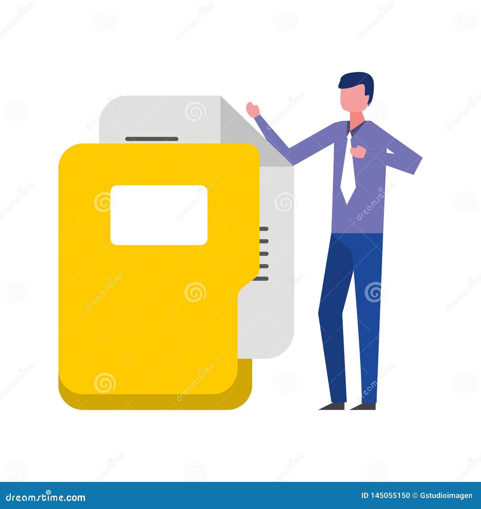 Office documents work stock vector. Illustration of young - 145055150