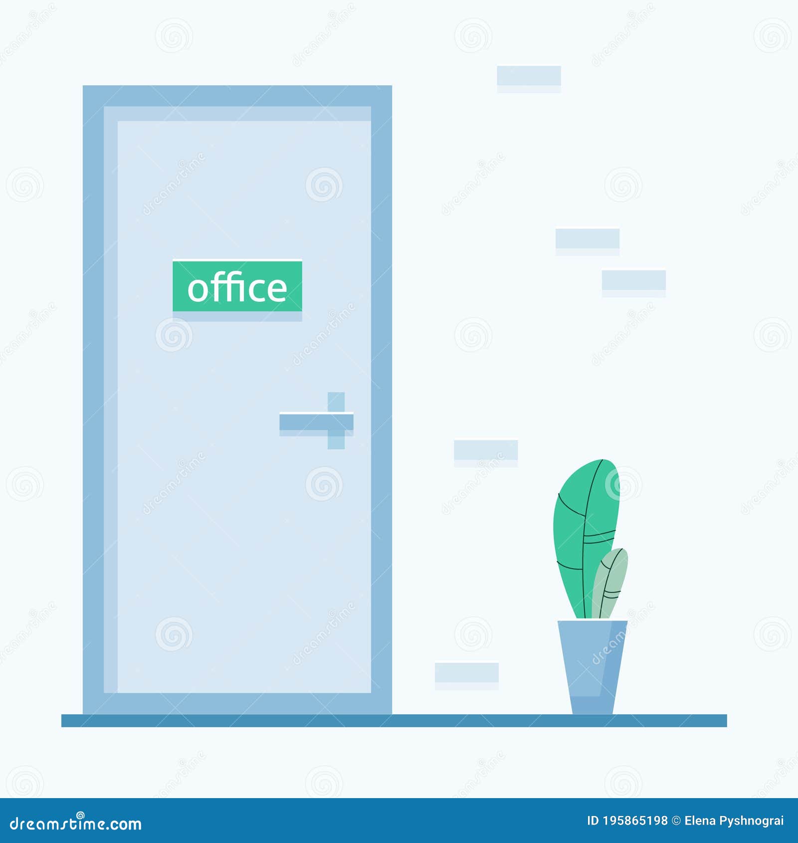 Office Door. Flat Style Vector Illustration | CartoonDealer.com #195865198