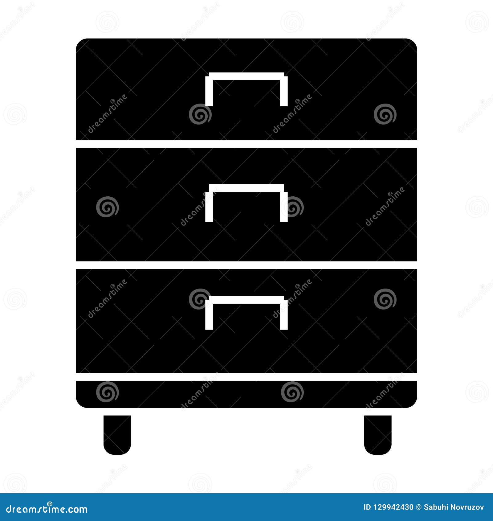 Office Drawer Solid Icon. Storage Vector Illustration Isolated on White ...