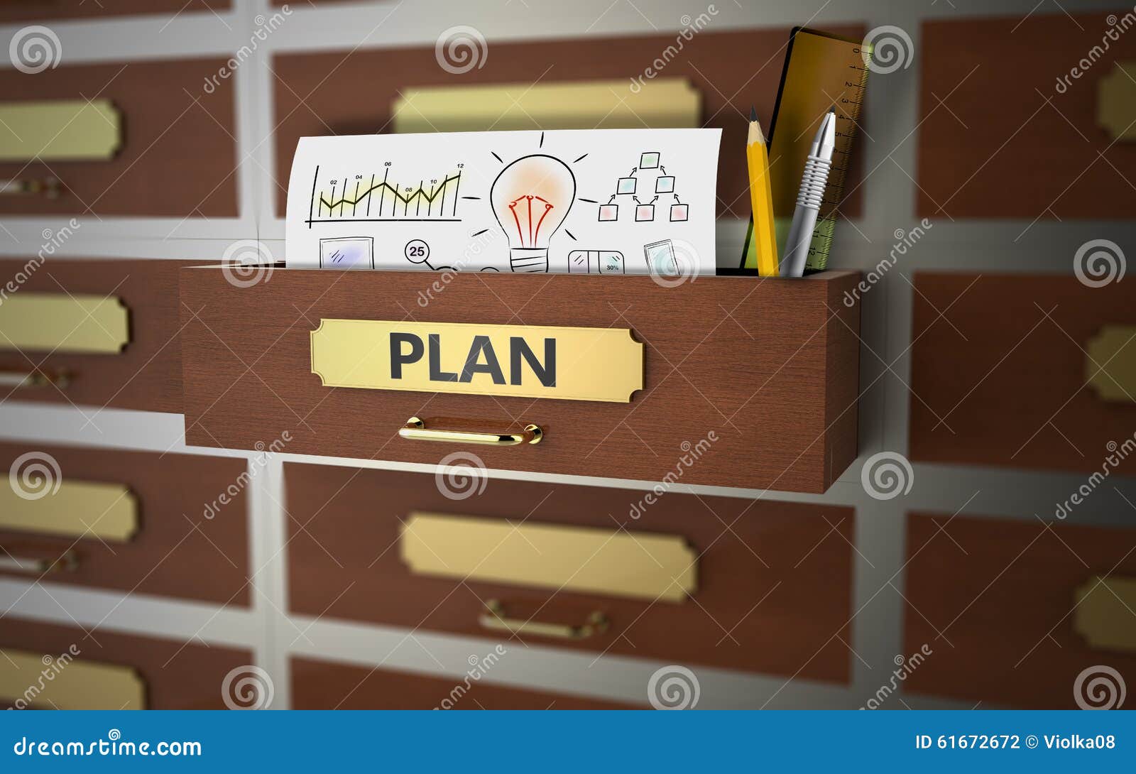 Office Drawers and Planning Stock Photo - Image of achievement ...