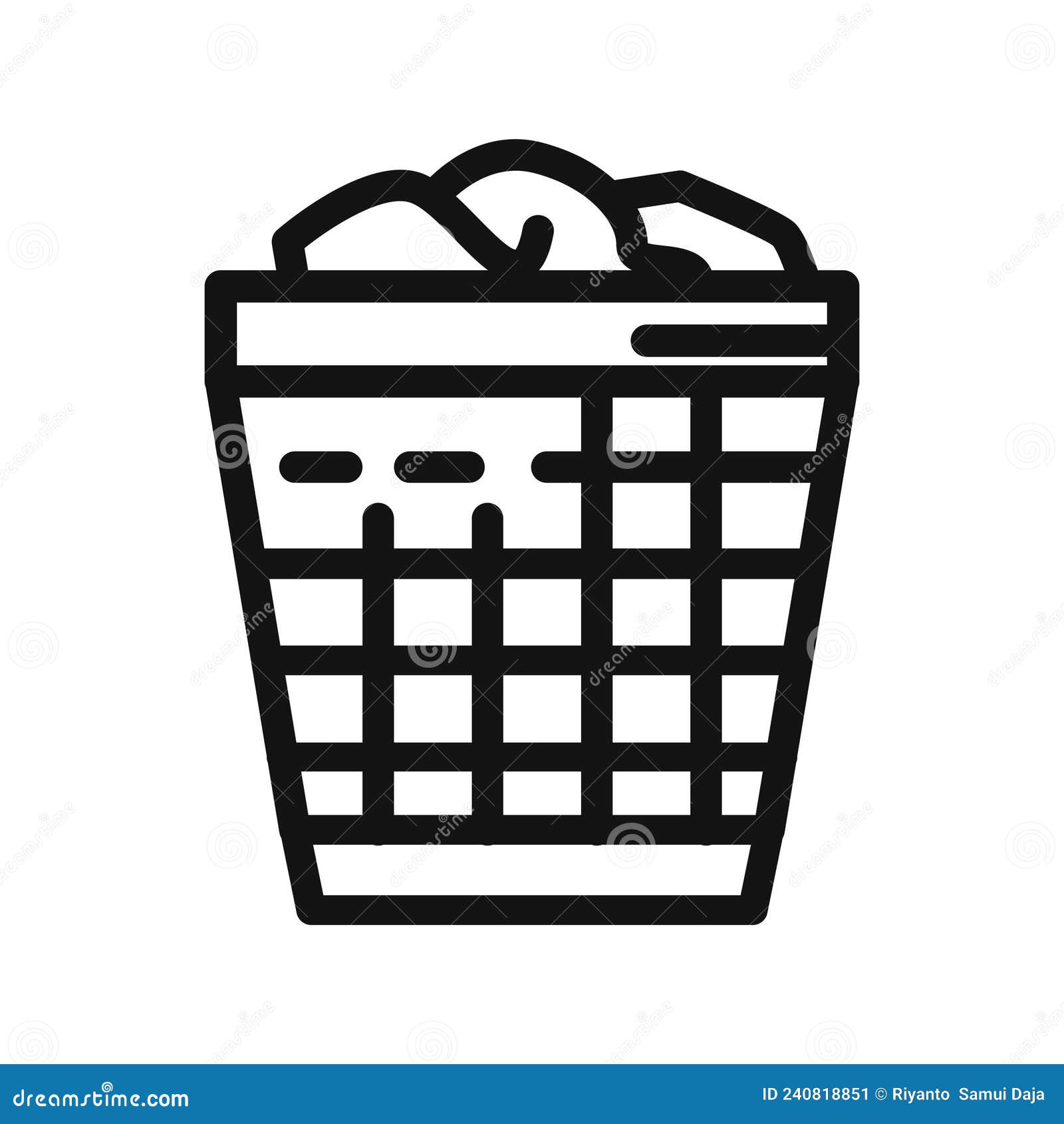 Office Dustbin Icon Black and White Illustration Stock Vector ...