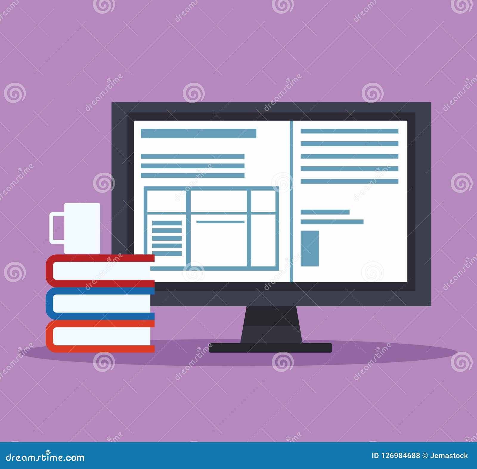 Office elements cartoons stock vector. Illustration of object - 126984688