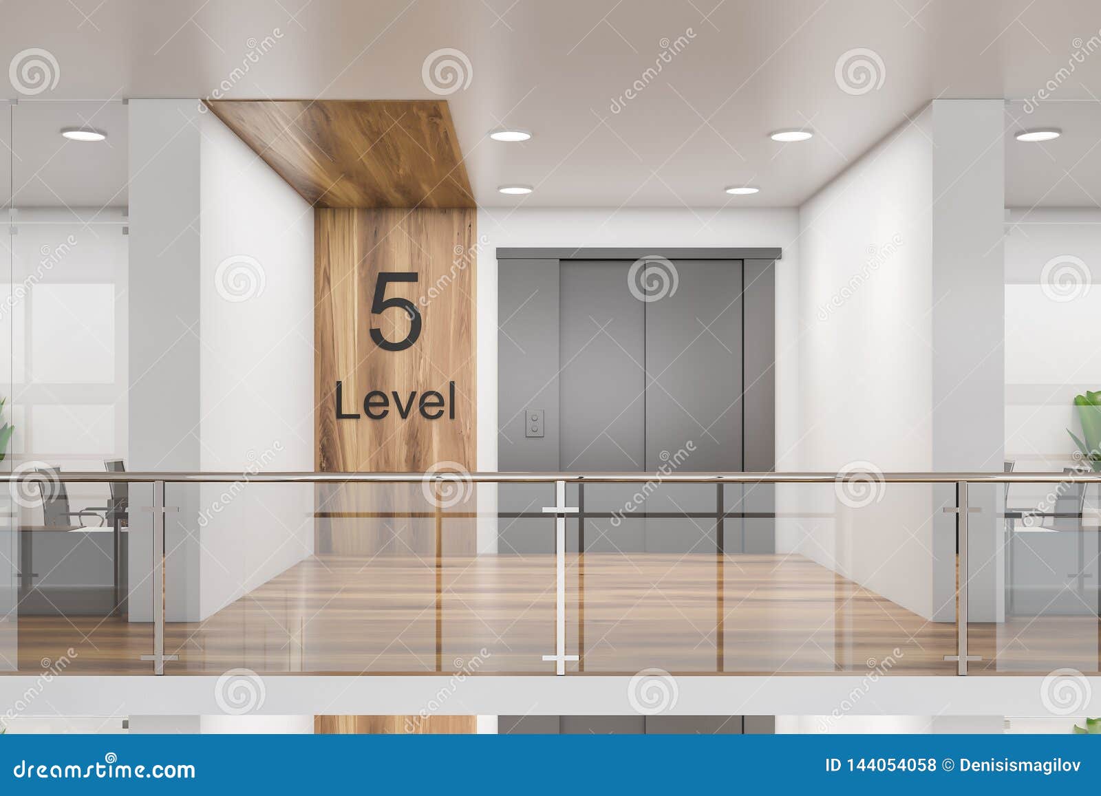 Office Elevator Hall Interior Stock Illustration - Illustration of doorways, entrance: 144054058