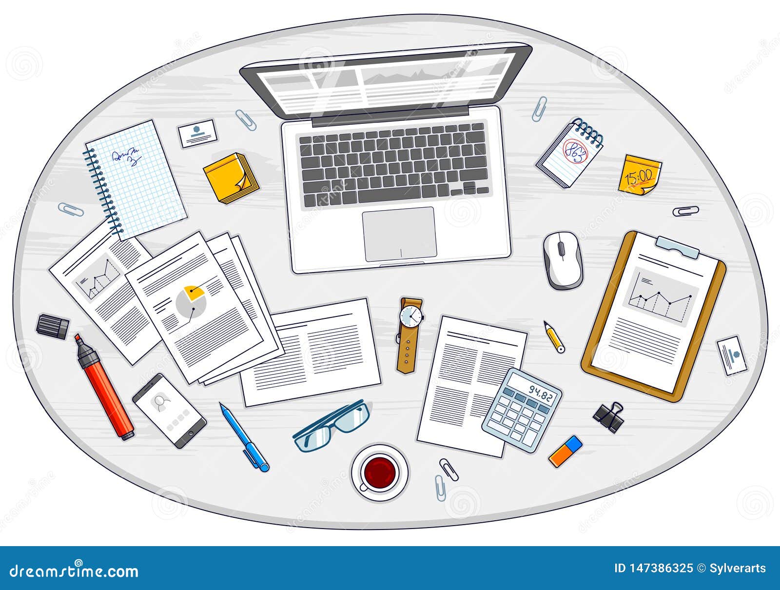 Office Employee or Entrepreneur Work Desk Workplace with Laptop ...