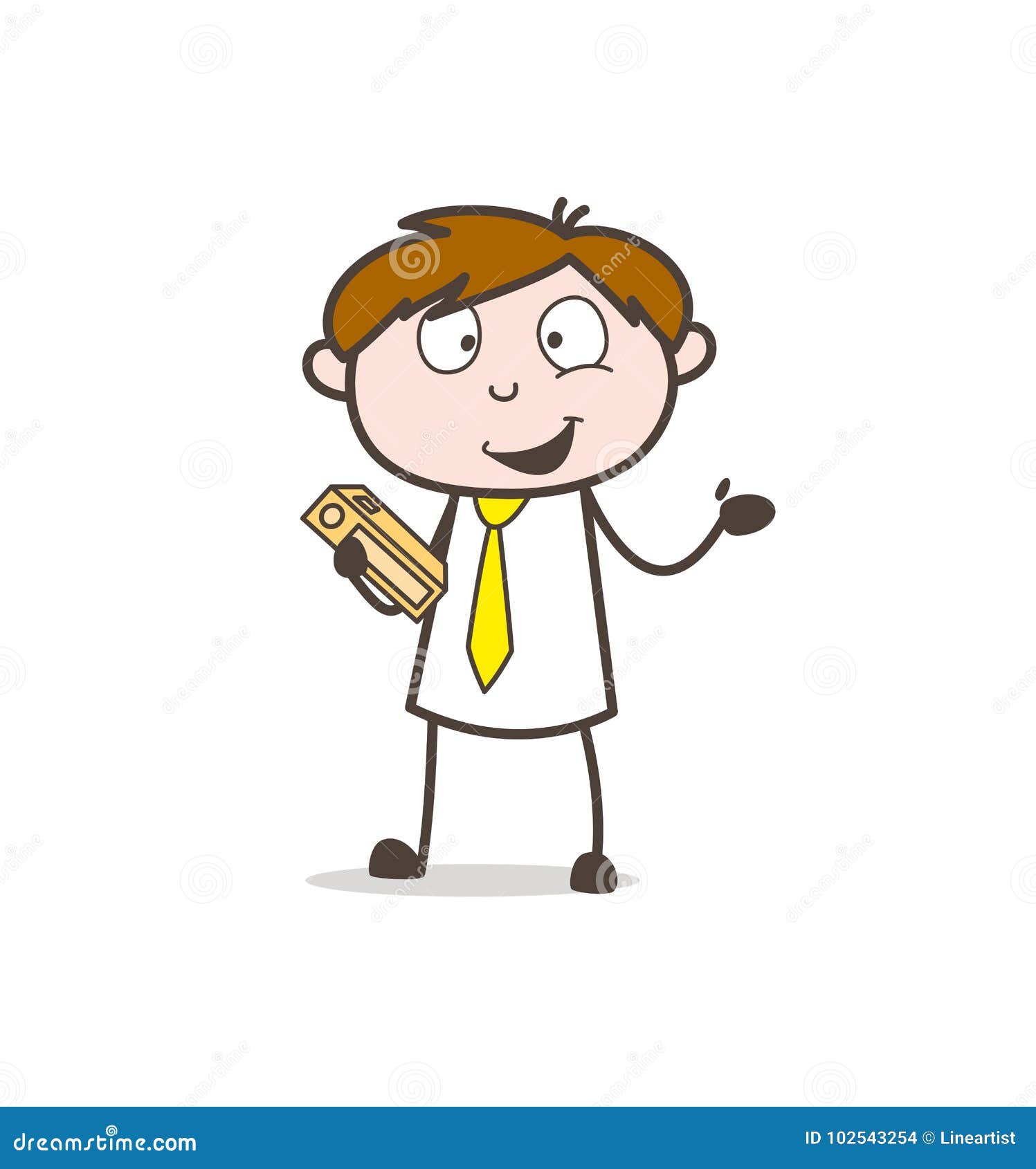 Office Employee with File Vector Illustration Stock Illustration ...