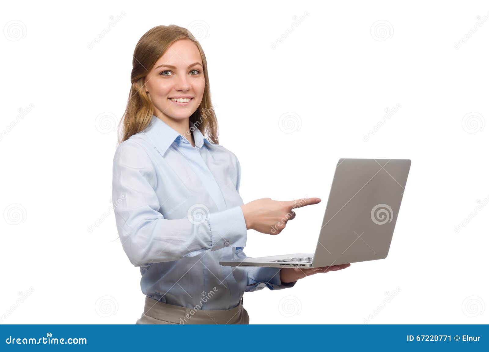 The Office Employee Holding Laptop on White Stock Image - Image of boss ...