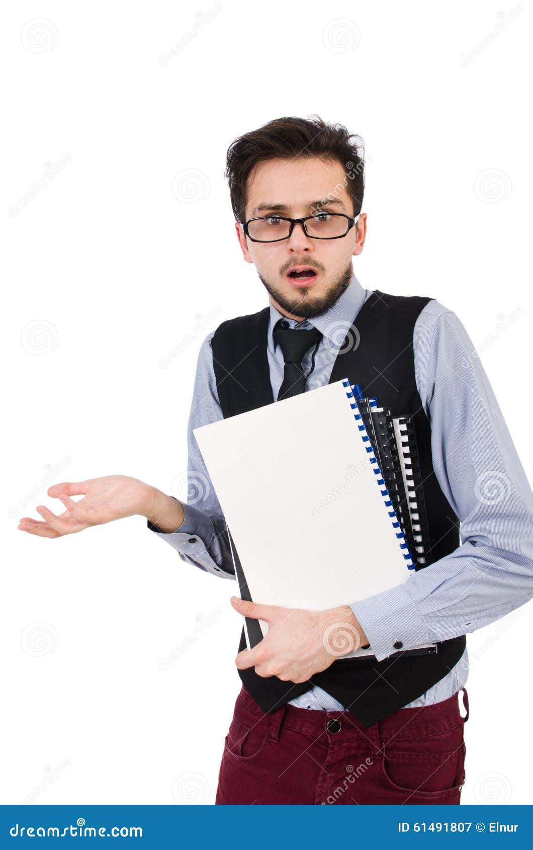 The Office Employee Holding Paper Isolated on Stock Image - Image of ...