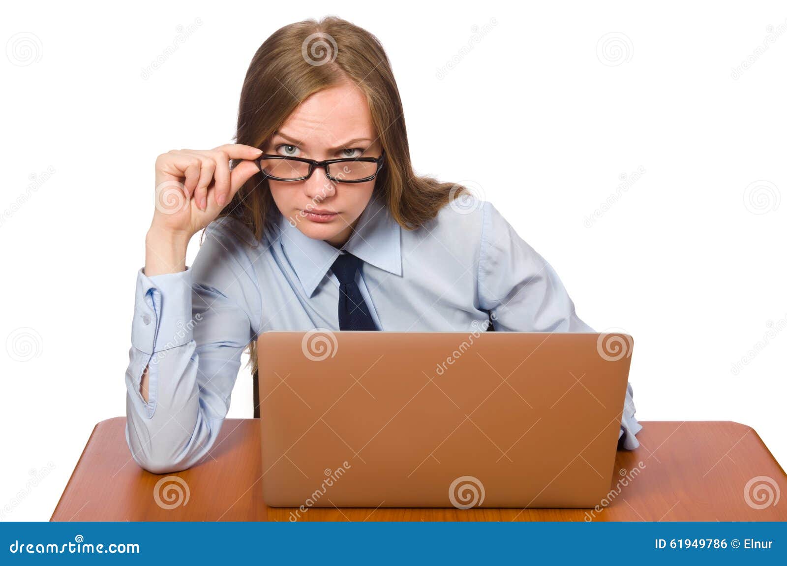 The Office Employee with Laptop Isolated on White Stock Photo - Image ...