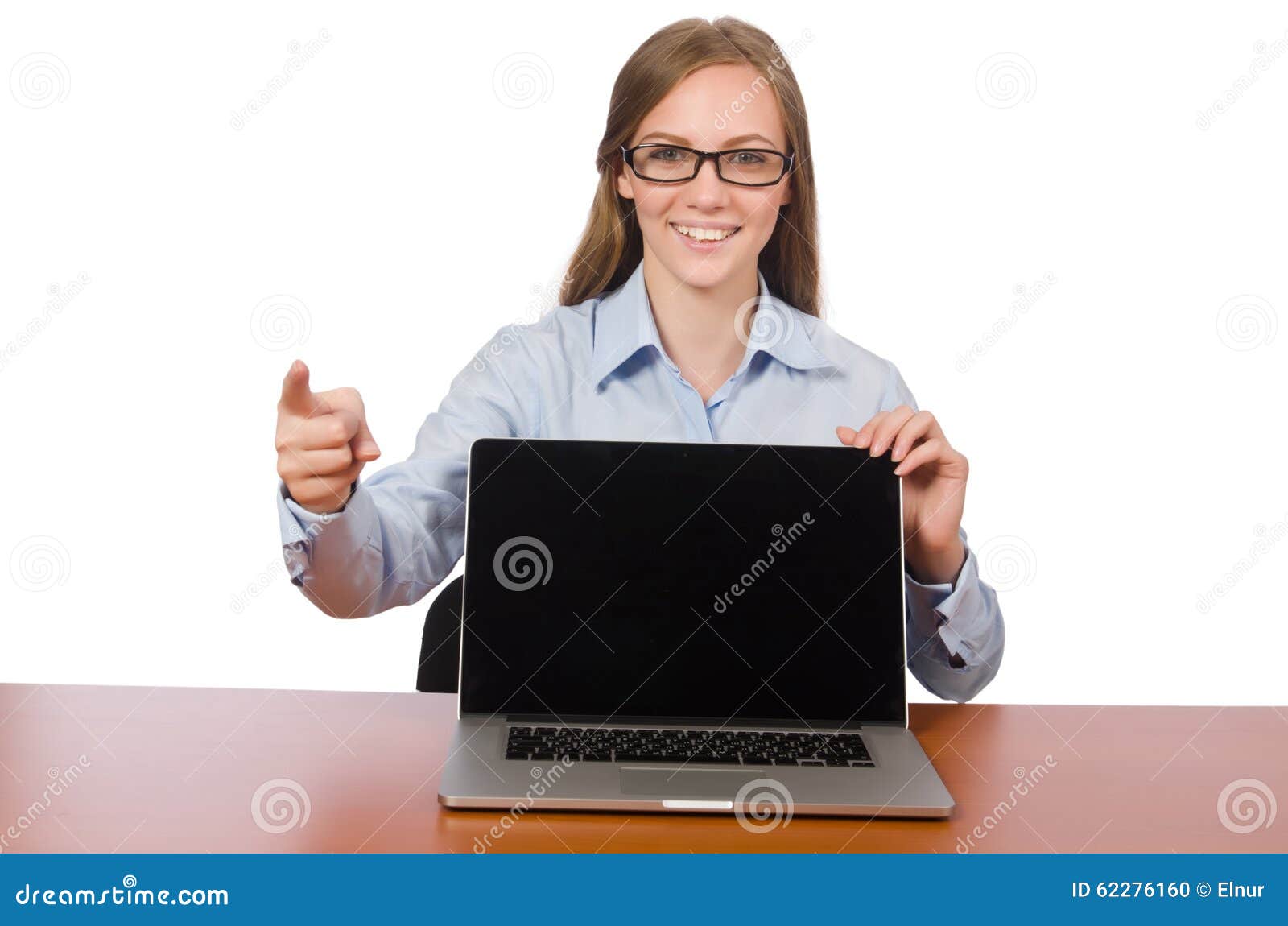 The Office Employee with Laptop Isolated on White Stock Photo - Image ...