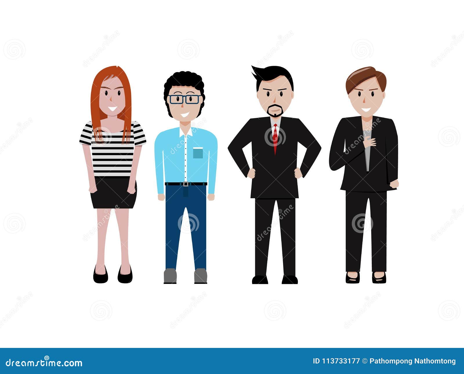 Office Employee Standing on White Background Stock Vector ...