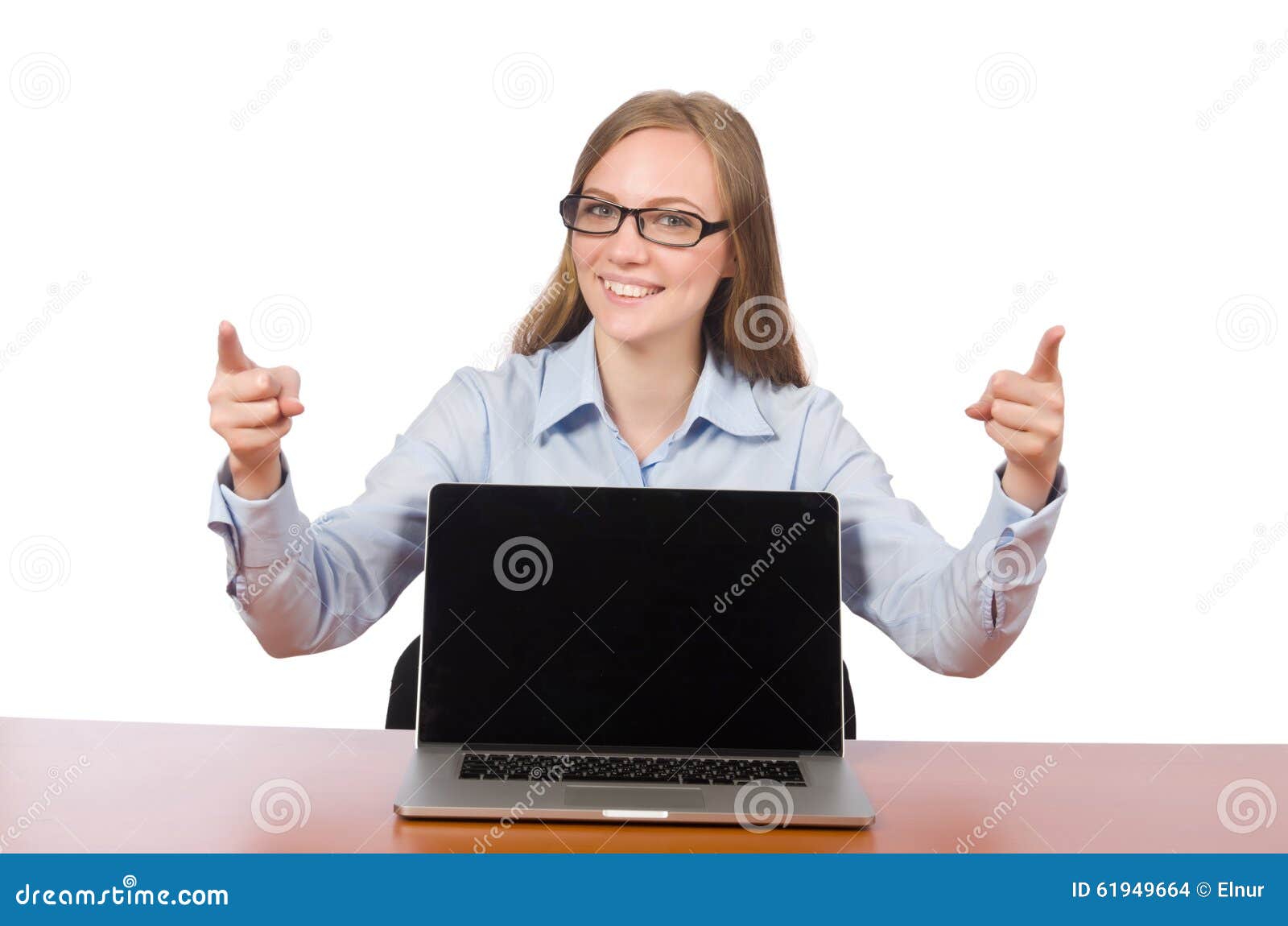 The Office Employee at Work Table Isolated on Stock Photo - Image of ...