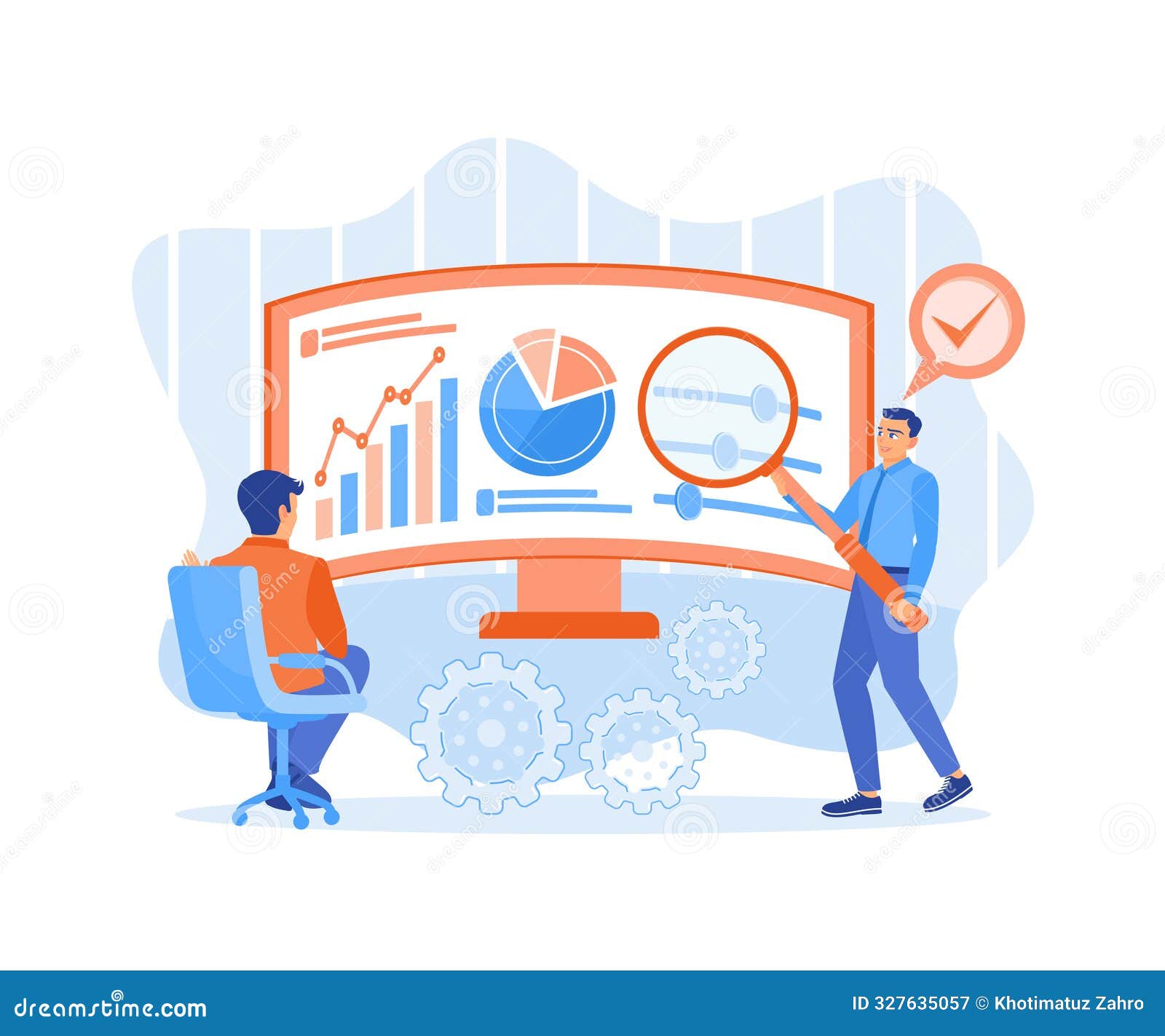 Office Employees Analyze Statistical Data. Checking Financial Reports ...