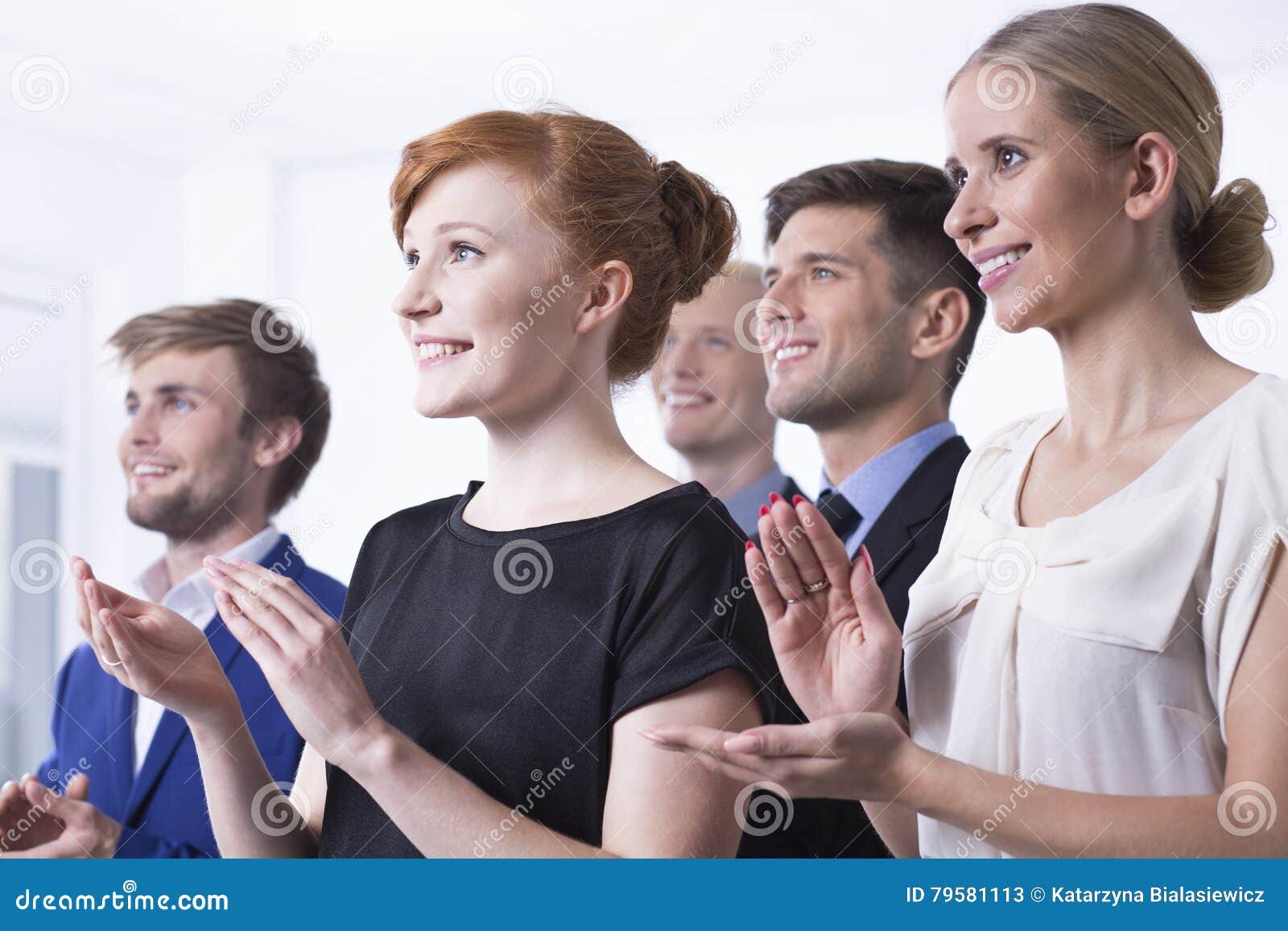 Office Employees Clapping Their Hands Stock Image - Image of ...
