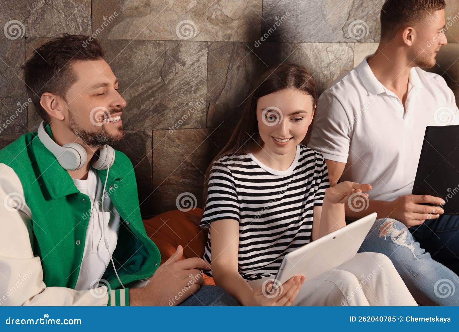 Office Employees Enjoying Break Together in Recreation Room at Work ...