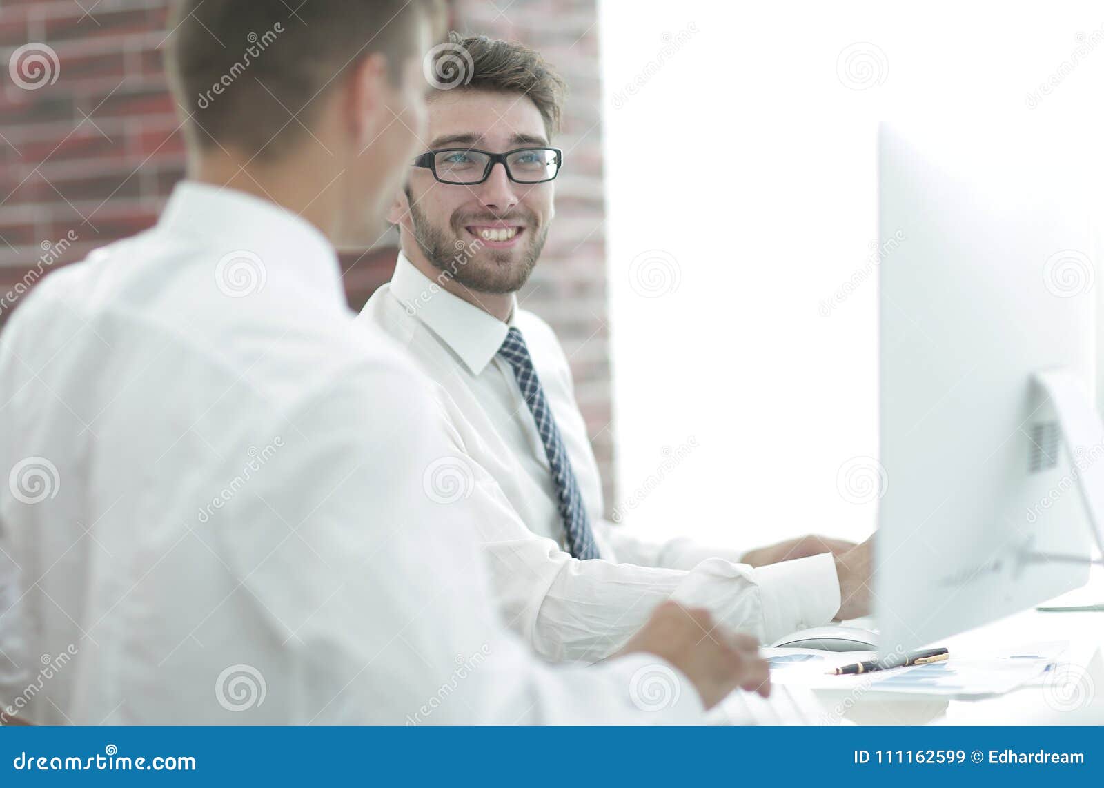 Office Employees Work on the Computer Stock Image - Image of promotion ...