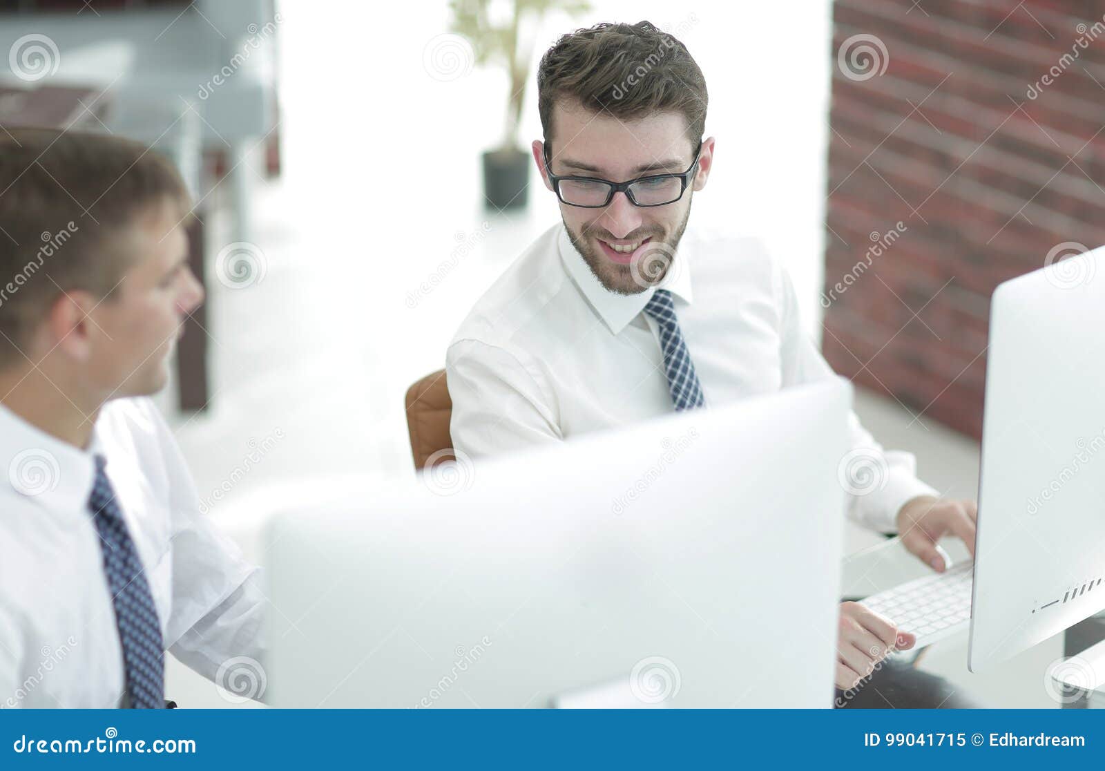 Office Employees Work on the Computer Stock Image - Image of ...