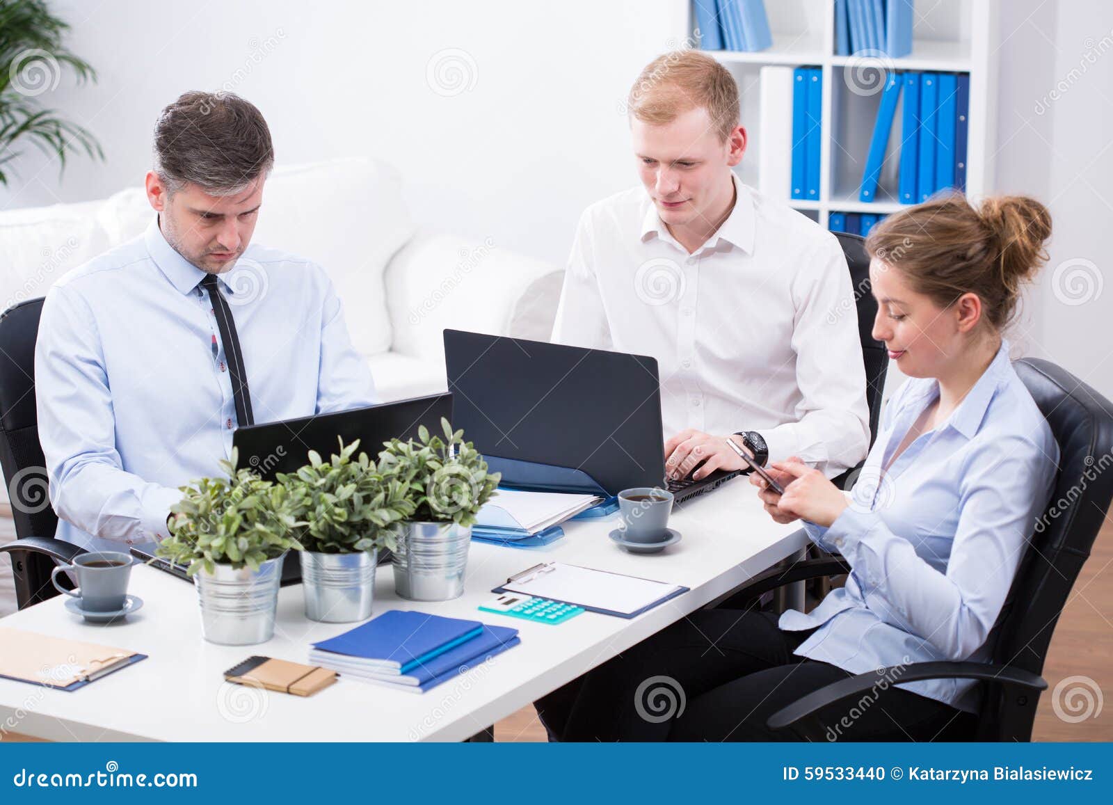 Office employees at work stock photo. Image of meeting - 59533440