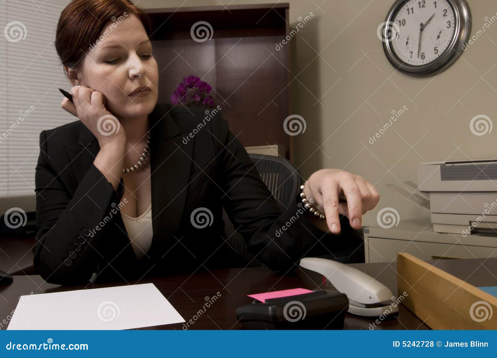 Office Ennui stock photo. Image of desk, cleavage, daydreaming - 5242728