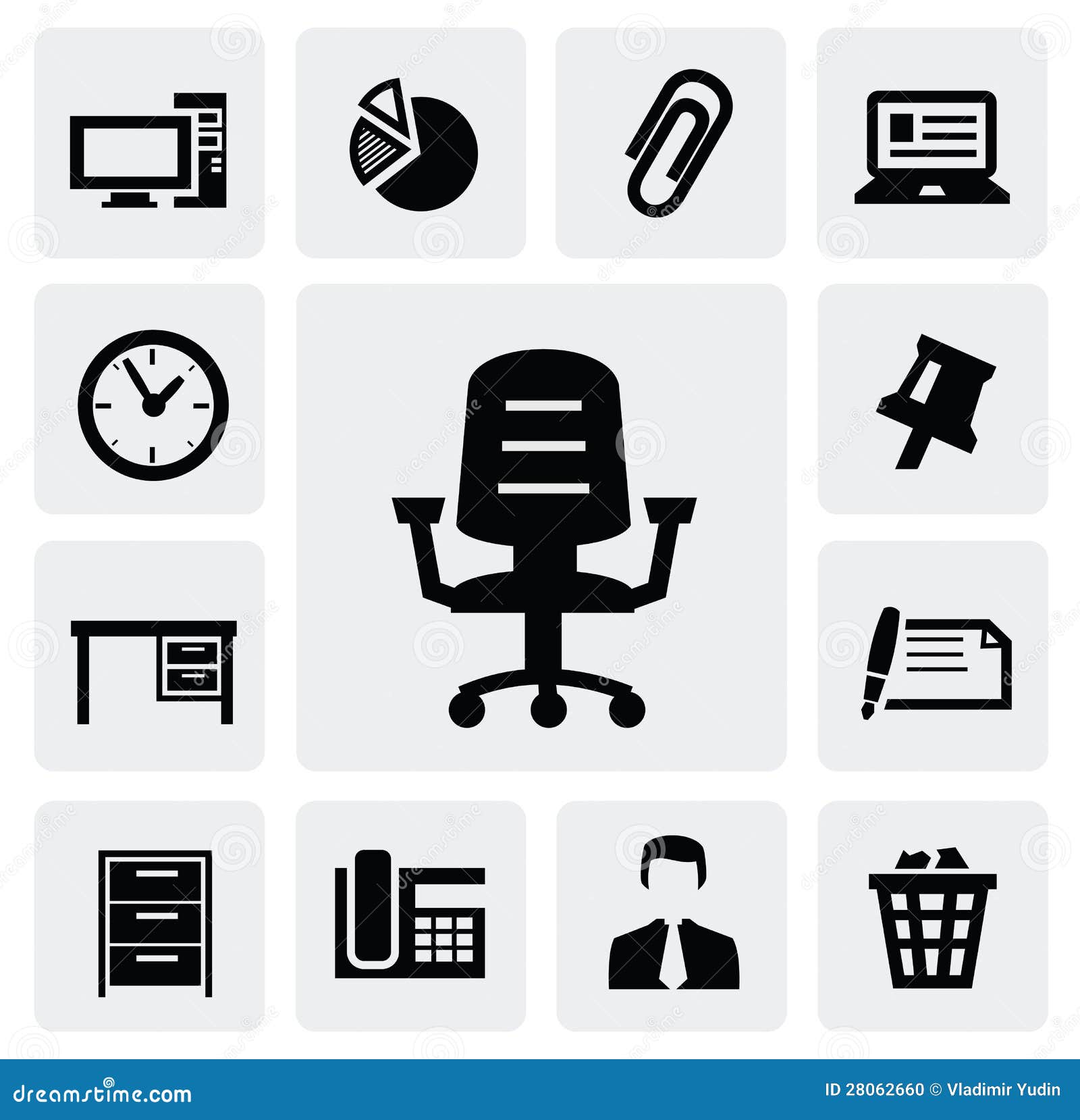Set Of Office Equipment Vector Illustration | CartoonDealer.com #100585002