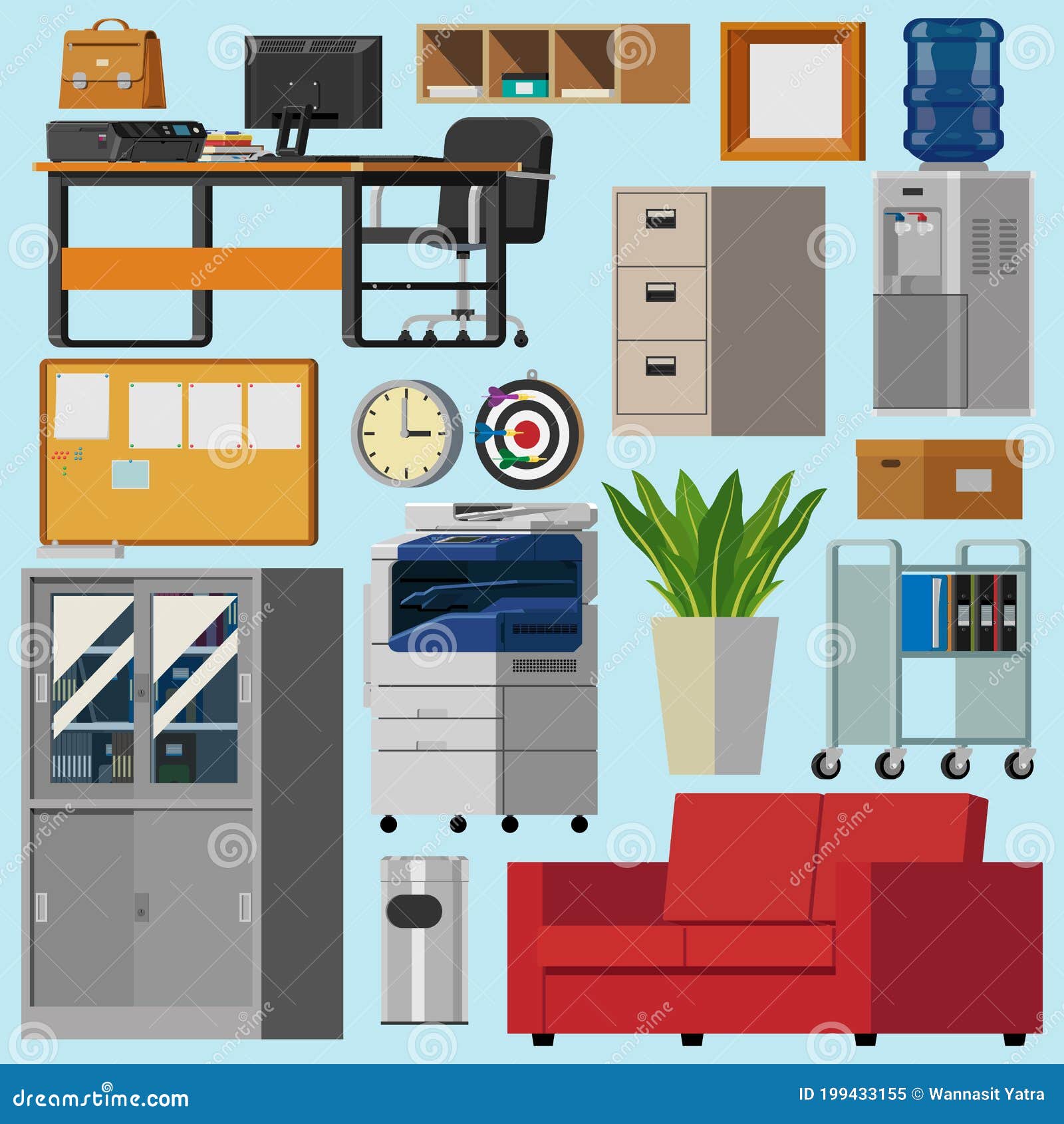 Office Equipments Vector Illustration | CartoonDealer.com #35472974