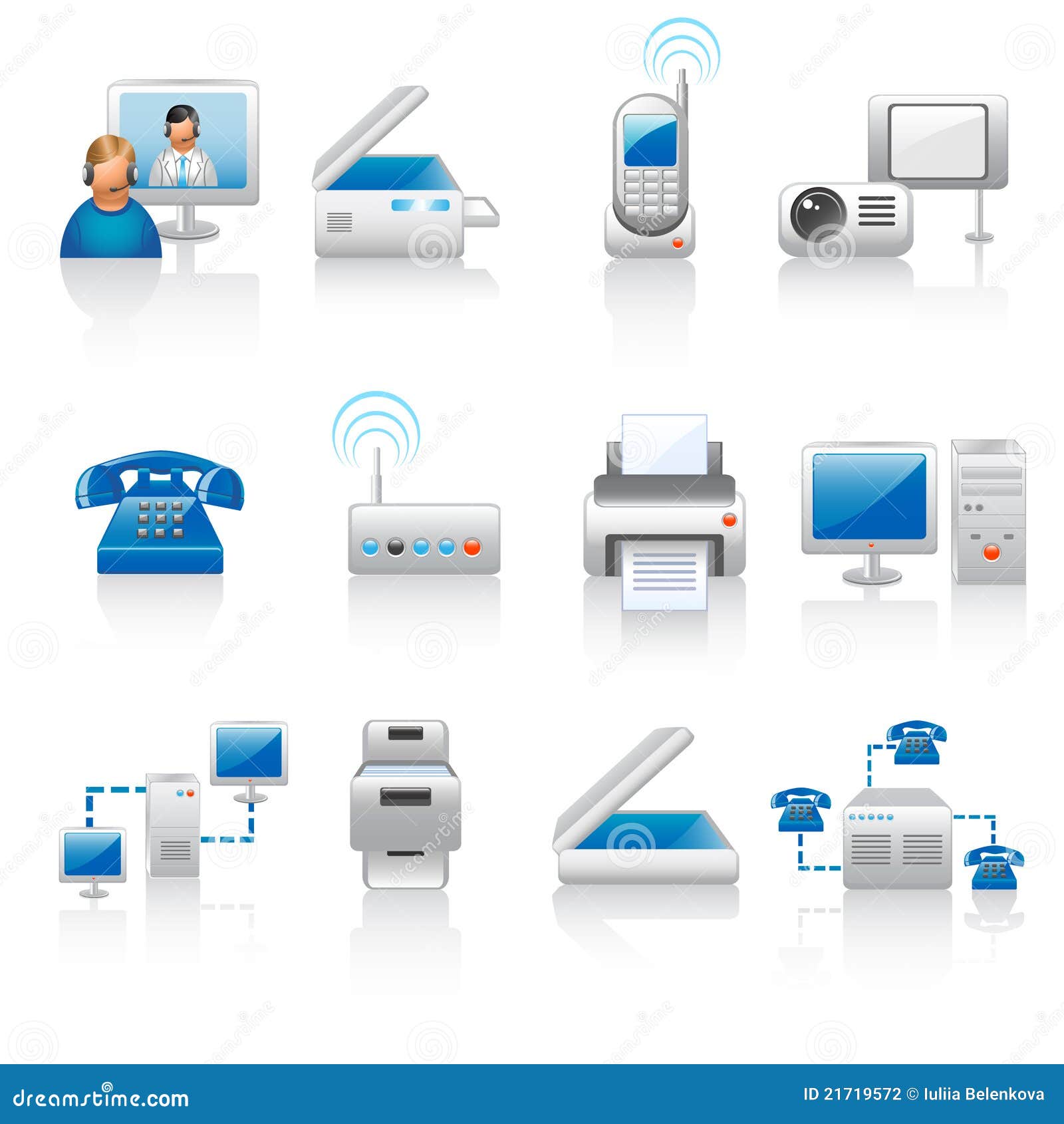 Office equipment icons stock vector. Illustration of user - 21719572