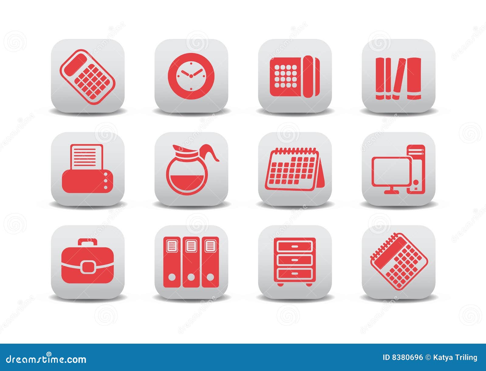 Office equipment icons stock vector. Illustration of color - 8380696