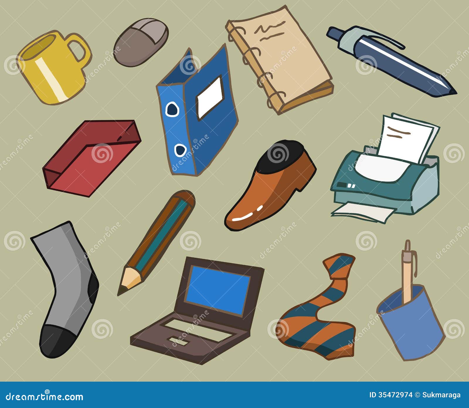 Office Equipments Vector Illustration | CartoonDealer.com #35472974