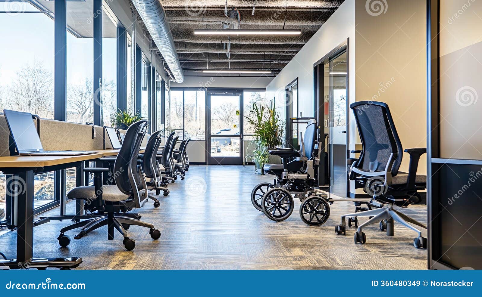 An Office Equipped with Ramps, Wide Doorways, and Accessibility Stock ...