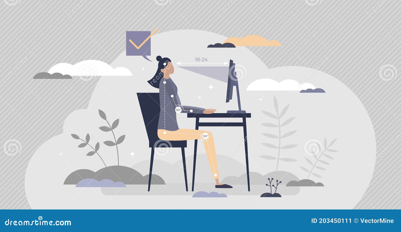 Office Ergonomics Stock Illustrations – 1,327 Office Ergonomics Stock ...