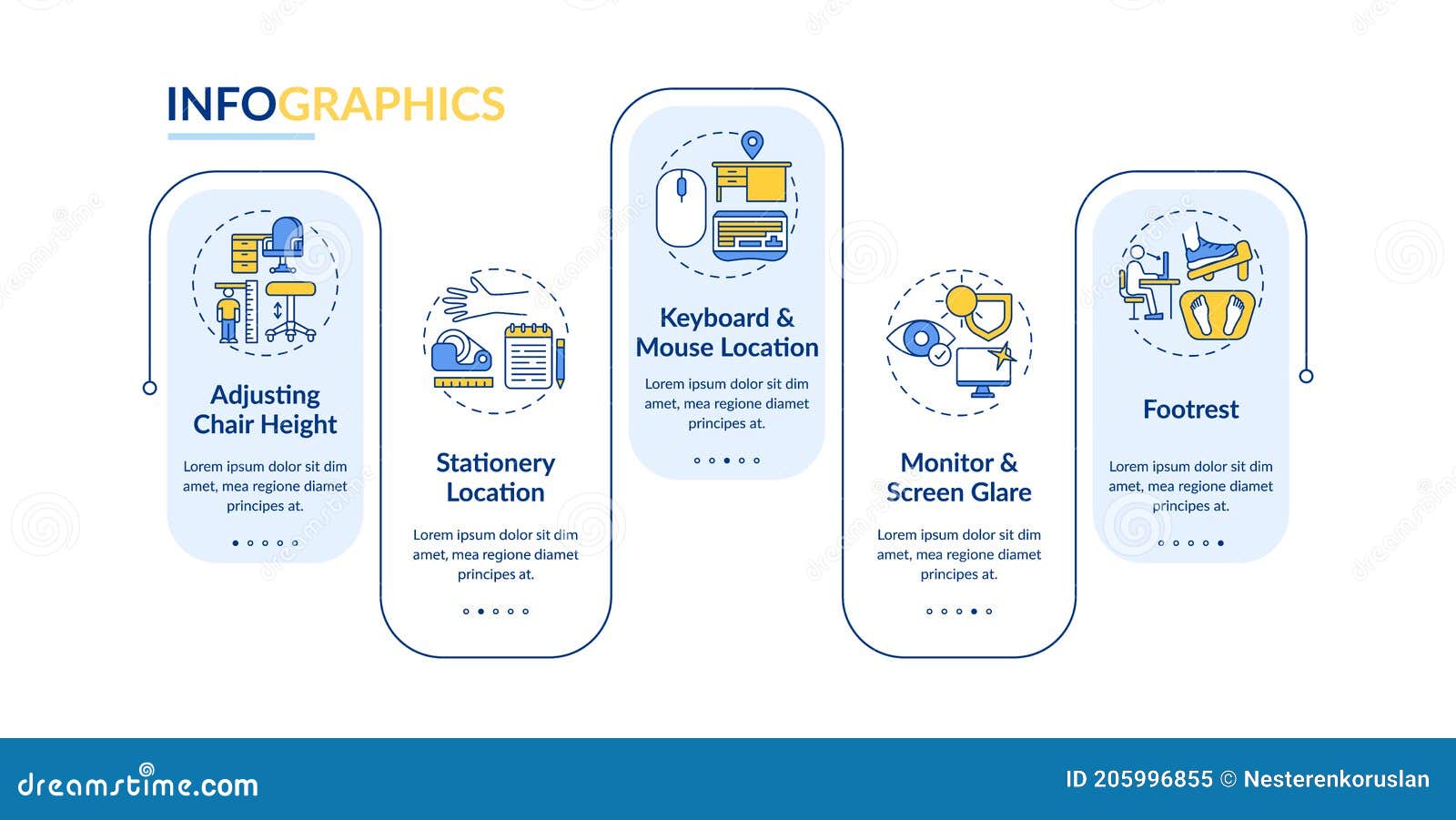 Office Ergonomics Vector Infographic Template Stock Vector ...