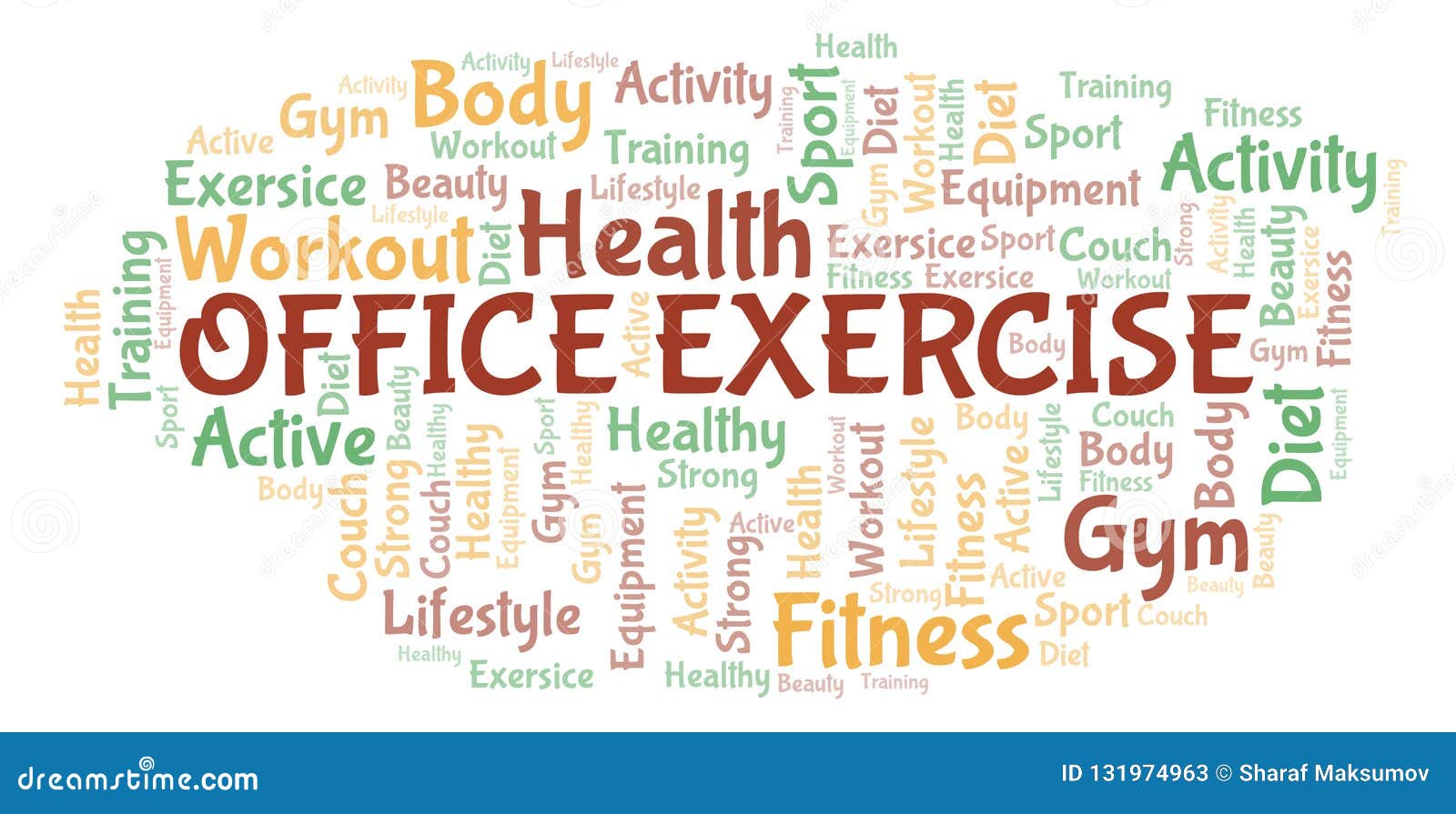 Office Exercise word cloud stock illustration. Illustration of exercise ...