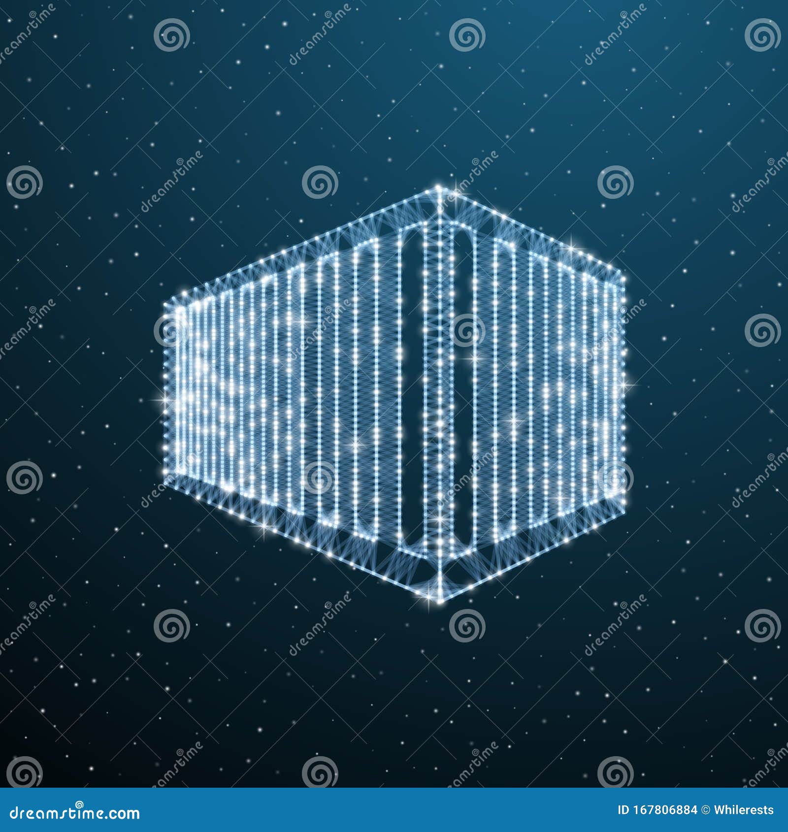 Office Exterior Polygonal Concept. Wireframe 3d Building Logo. Vector ...