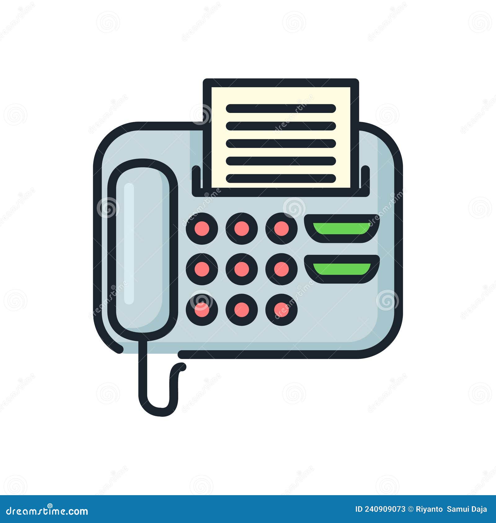 Office Fax Color Illustration Design Stock Vector - Illustration of ...