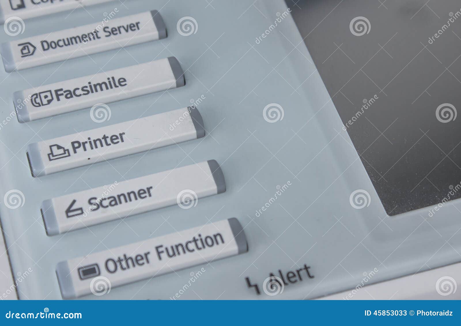 Office , Fax, Copy Machine, Start Button Close Up Stock Image - Image ...