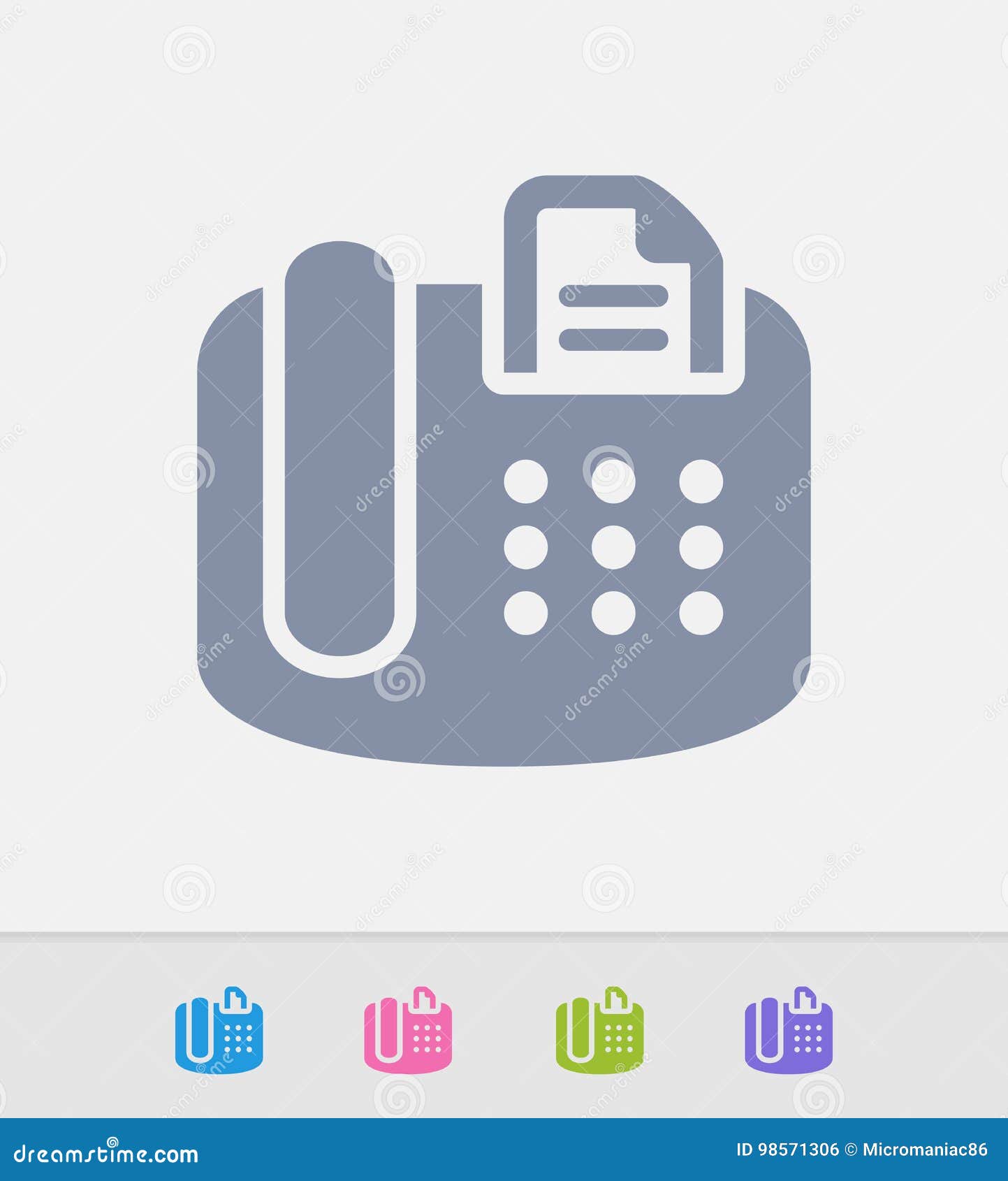 Office Fax Machine - Granite Icons Stock Vector - Illustration of work ...