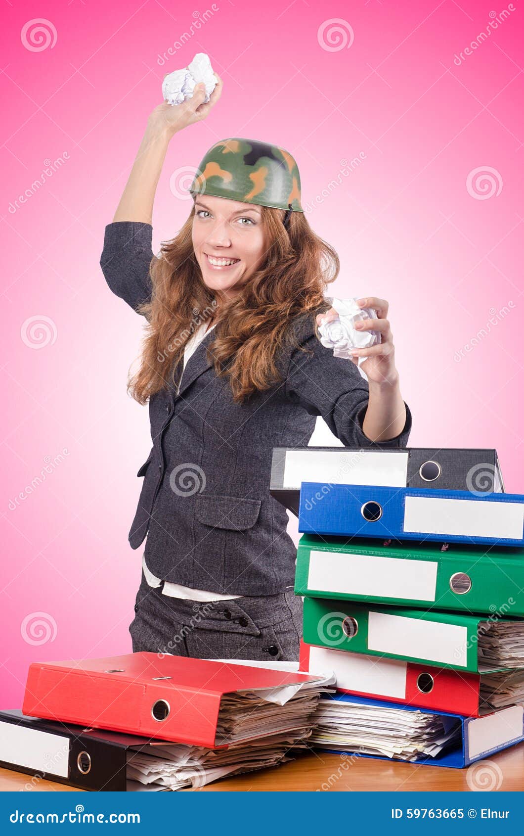 Office Fight Concept with Female Worker Stock Image - Image of ...