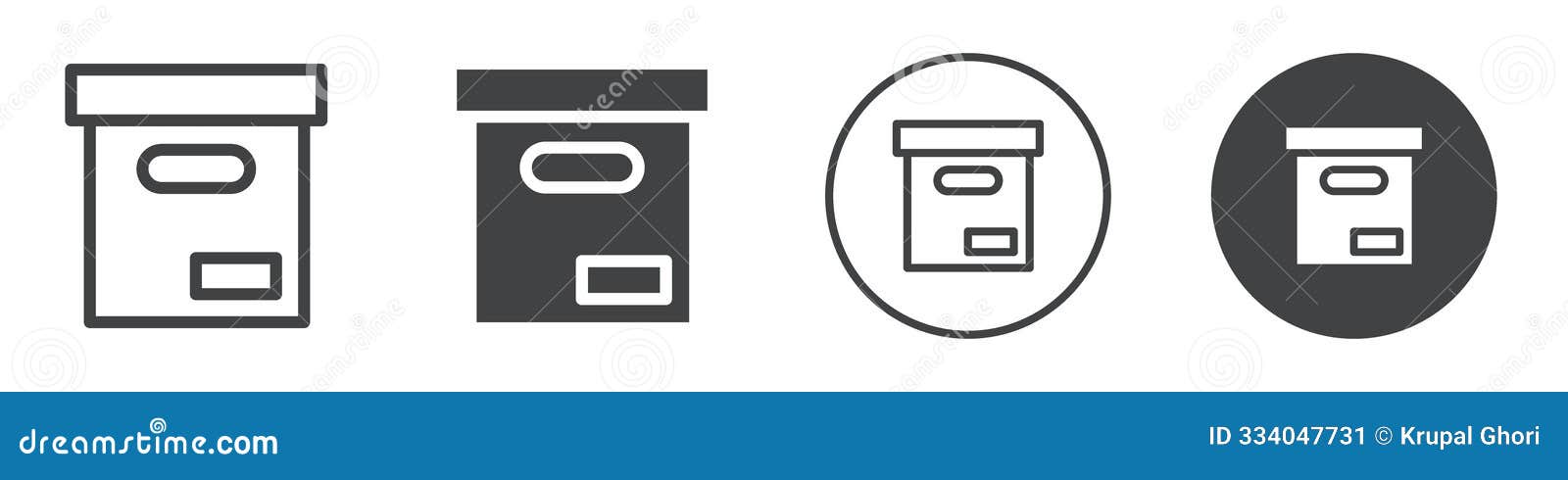Office File Box Icon Vector Logo Outline Stock Vector - Illustration of ...