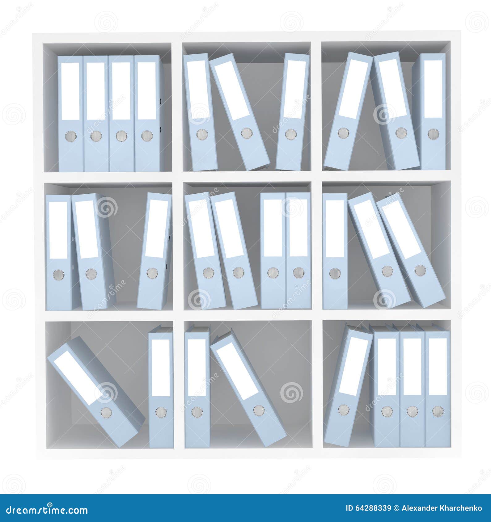Office File Folders Standing on the Shelves Stock Illustration ...