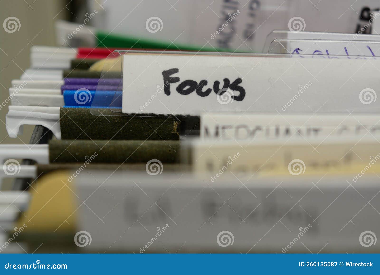 Office Files and Documents Labeled As "focus" Stock Image - Image of ...