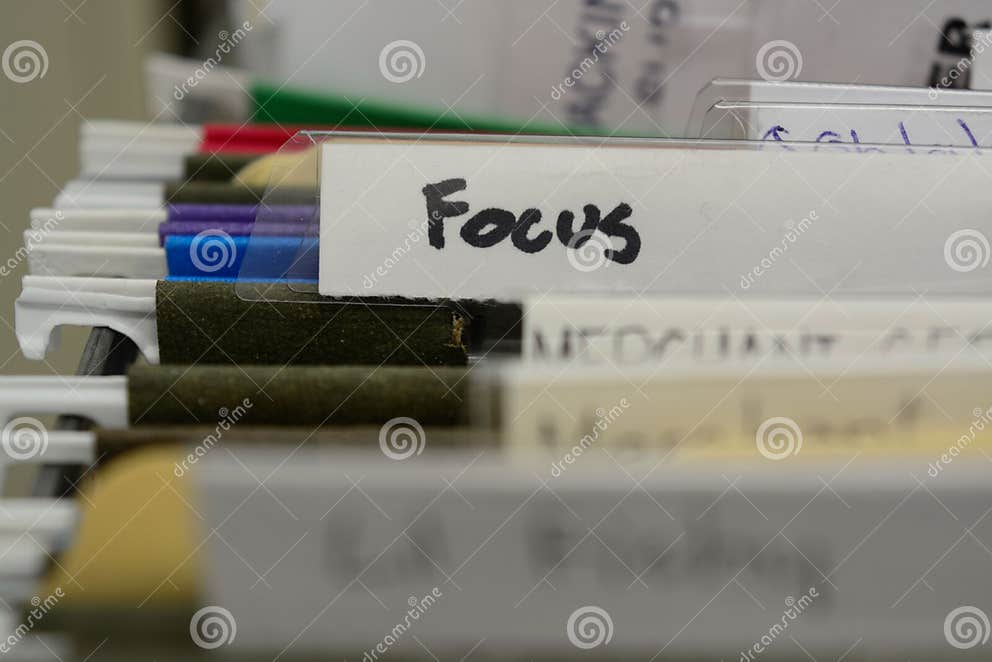 Office Files and Documents Labeled As "focus" Stock Image - Image of ...