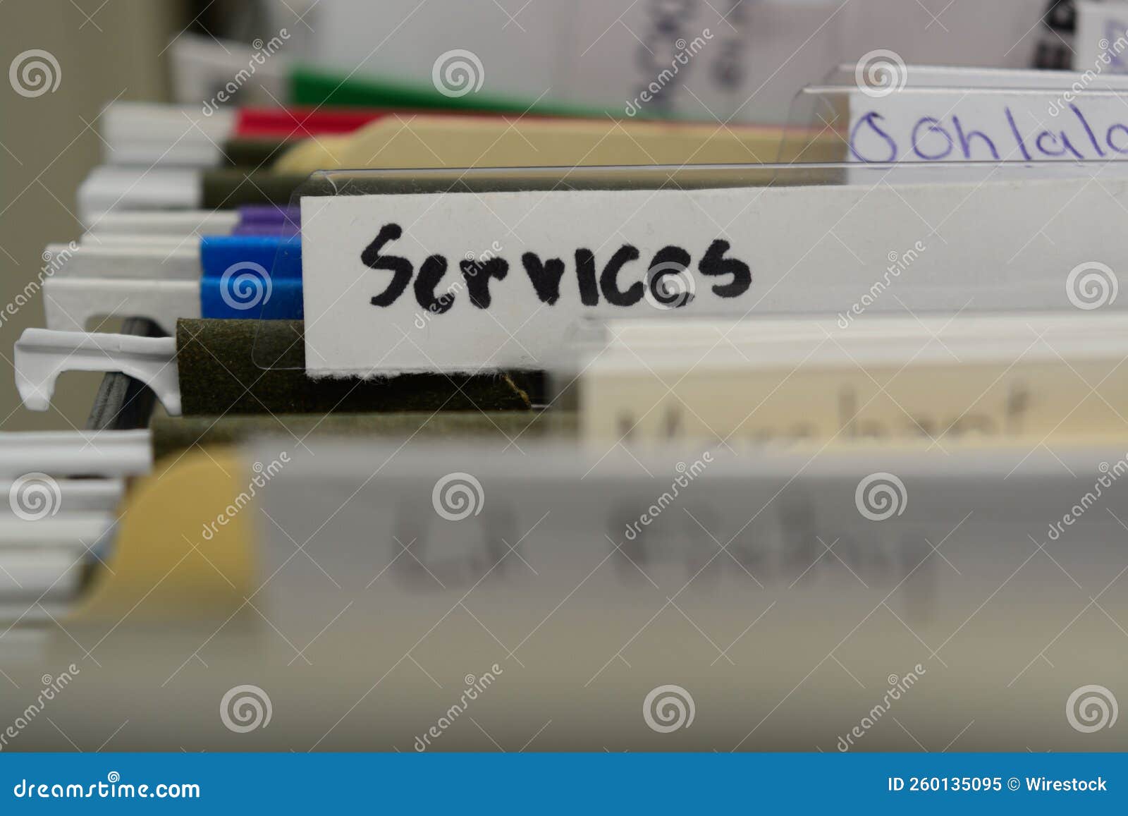 Office Files and Documents Labeled As "services" Stock Image - Image of ...