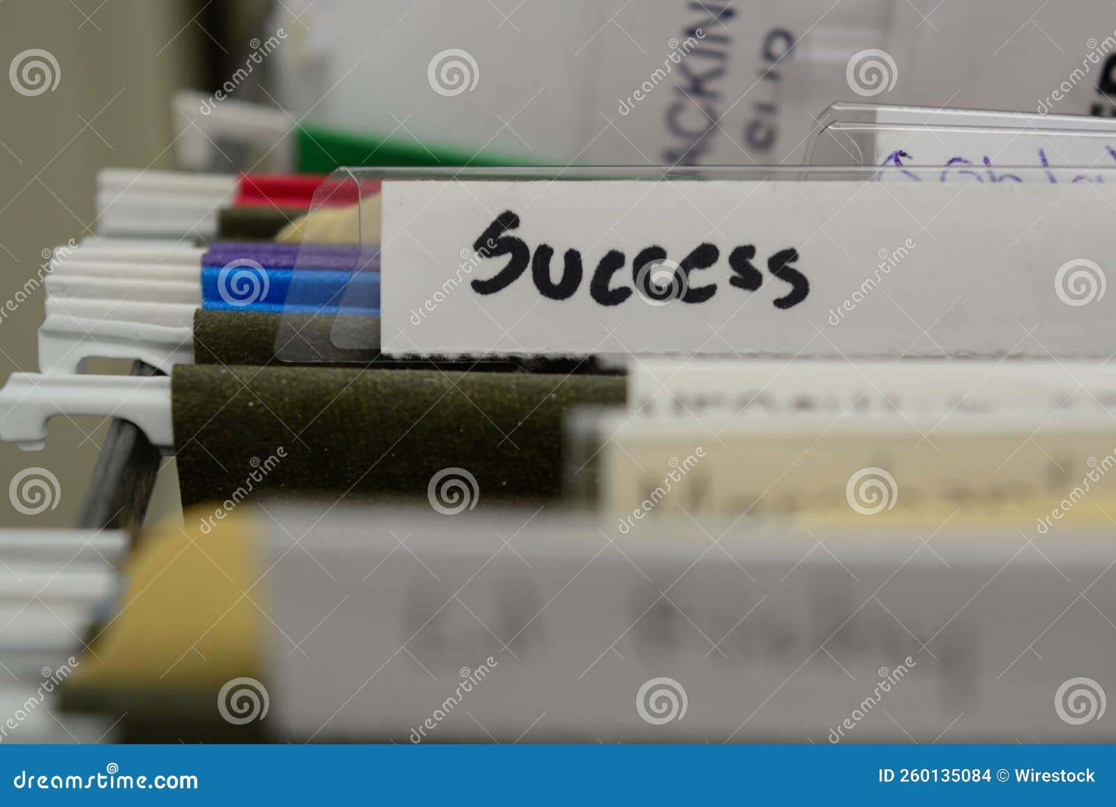 Office Files and Documents Labeled As "success" Stock Photo - Image of ...