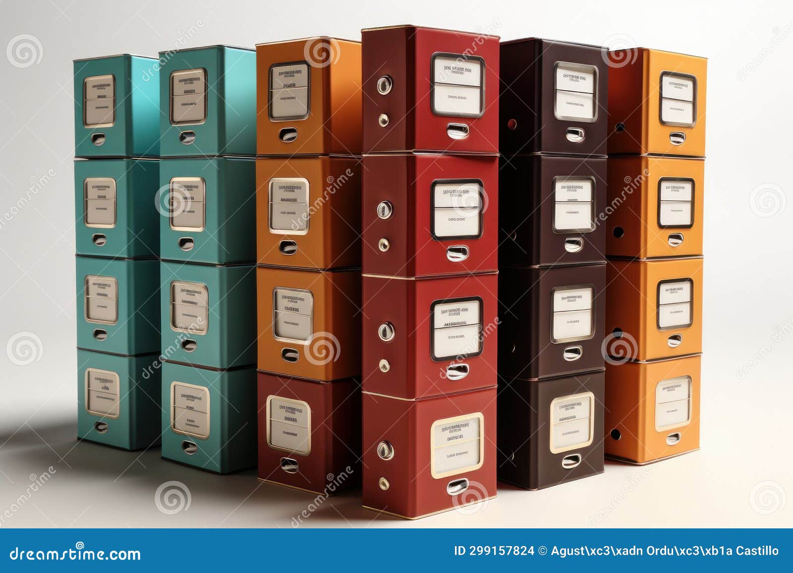 Office Filing Drawers, on a White Background. Stock Photo - Image of ...