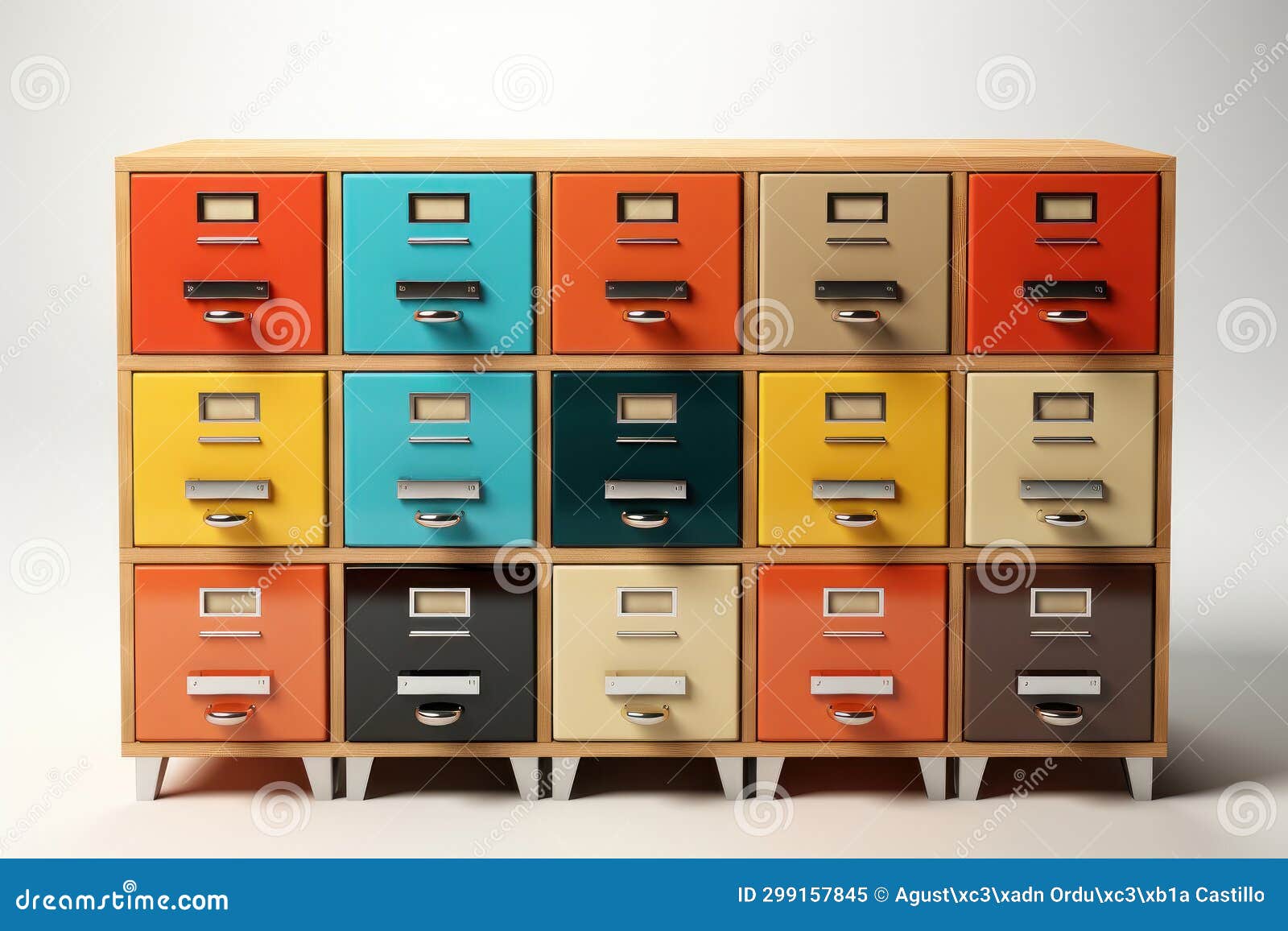 Office Filing Drawers, on a White Background. Stock Image - Image of ...