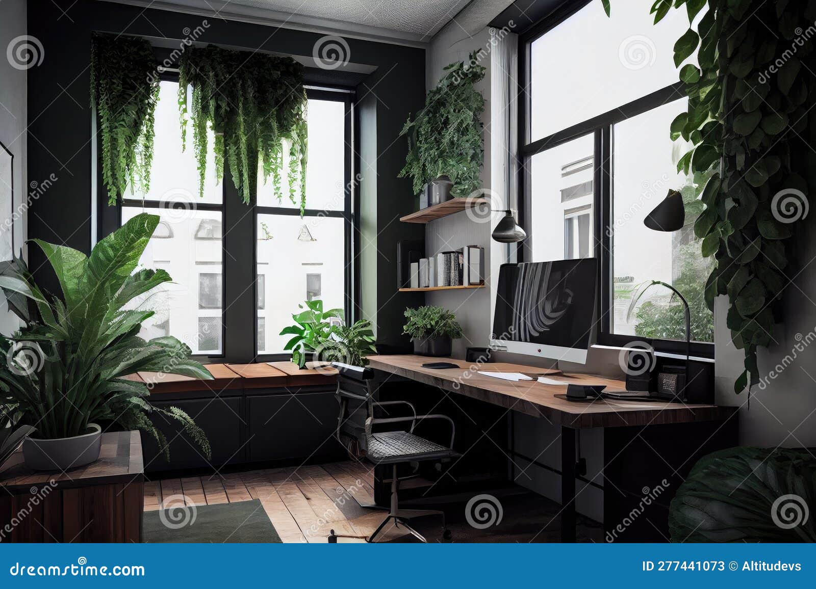 Office Filled with Greenery and Natural Light, Perfect for a Peaceful ...